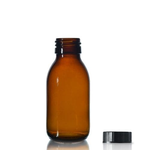 100ml Amber Glass Syrup Bottle And Plastic Screw Cap Ampulla Ltd