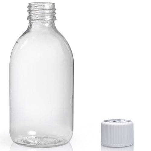 250ml Clear Plastic Medicine Bottle With Child Resistant Cap