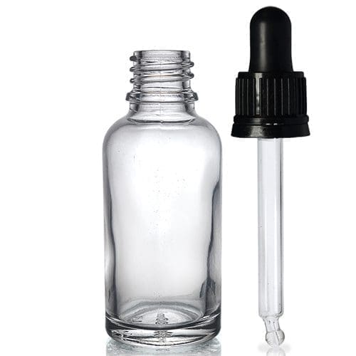30ml Clear Glass Dropper Bottle & Glass Pipette - Ampulla Ltd 30ml Clear Glass Dropper Bottle & Glass Pipette - Ampulla Ltd
