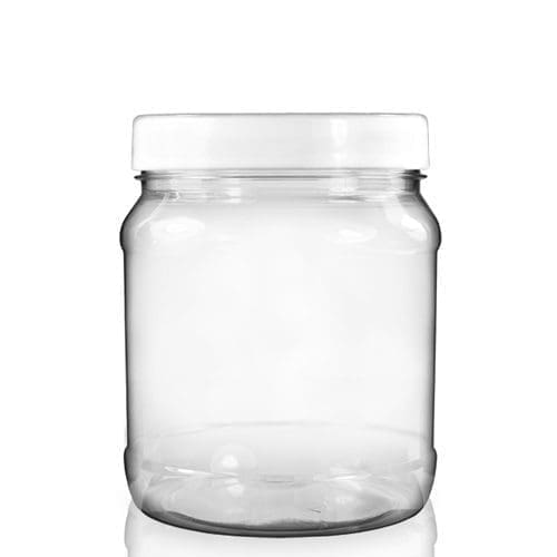1000ml Clear Plastic Jar With Induction Heat Seal Lid - Ampulla Ltd