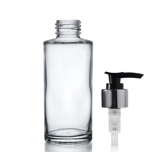 100ml Glass Cosmetic Bottle With Luxury Lotion Pump - Ampulla