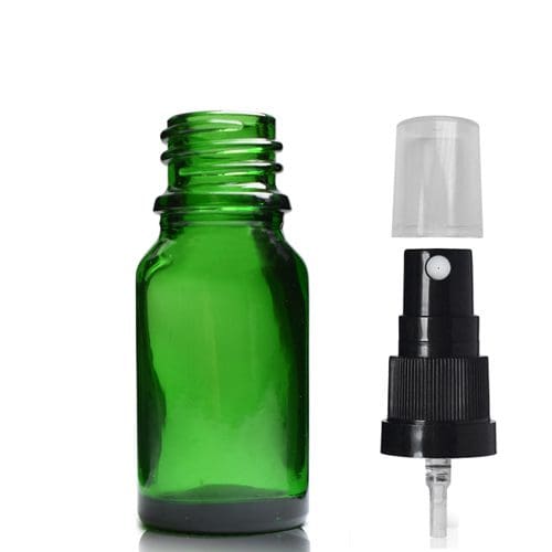 10ml Green Glass Spray Bottle - Ampulla Ltd - 0161 367 1414