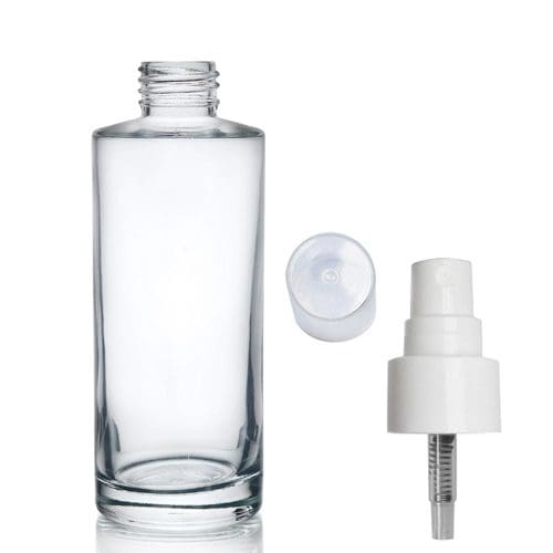 150ml Clear Glass Simplicity Bottle With Free White Atomiser