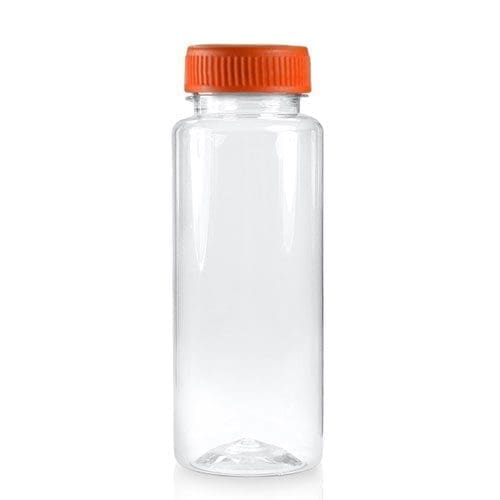 250ml Slim Plastic Juice Bottle With Lid - Ampulla Ltd - 0161 367 1414