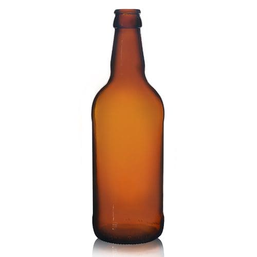500ml Short Amber Glass Beer Bottle - Ampulla - 0161 367 1414