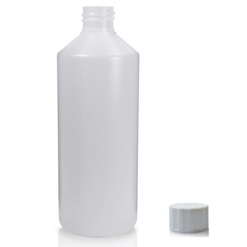 500ml HDPE Bottle & Screw Cap | Translucent Plastic | Ampulla Packaging
