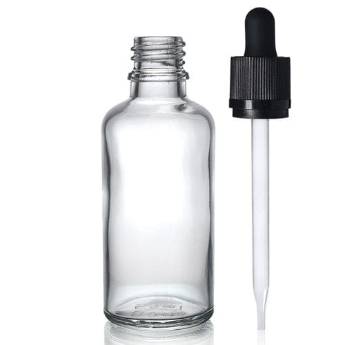 50ml Clear Dropper Bottle With Child Resistant Pipette And Wiper