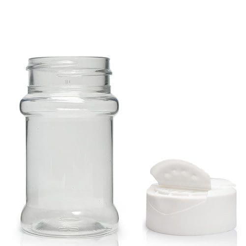 60ml Plastic Spice Jar With Flapper Cap - Ampulla Ltd - 0161 367 1414