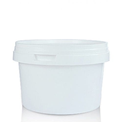 500ml Pot With Lid | White PPC Plastic Pots | Ampulla Ltd | 0161 367 1414