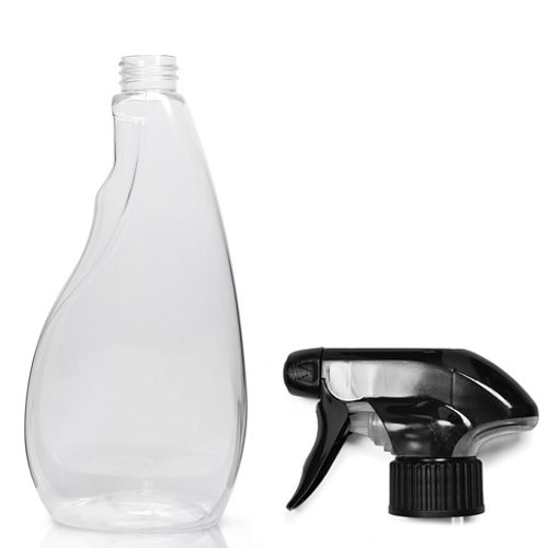 500ml Clear PET Trigger Bottle 28mm White Trigger Spray