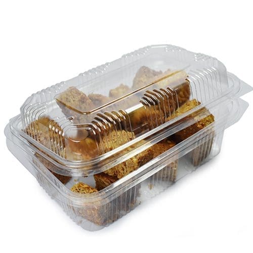 750cc Disposable Food Container With Hinged Lid - Ampulla LTD