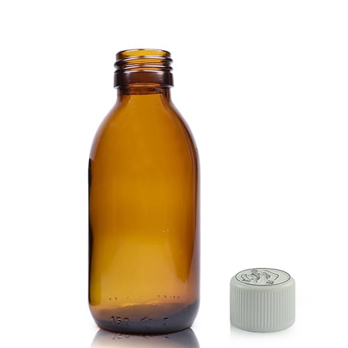 150ml Amber Glass Medicine Bottle With Child Resistant Cap