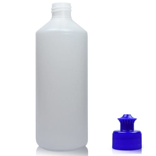 500ml Natural HDPE Bottle With Free Pull Top Cap - Ampulla
