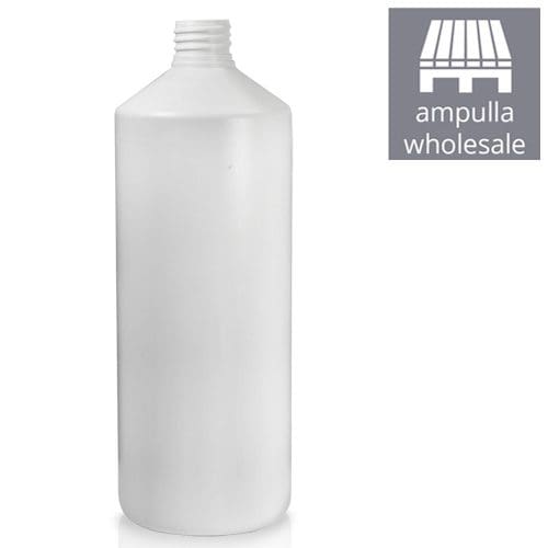 1 Litre White HDPE Plastic Round Bottle Wholesale