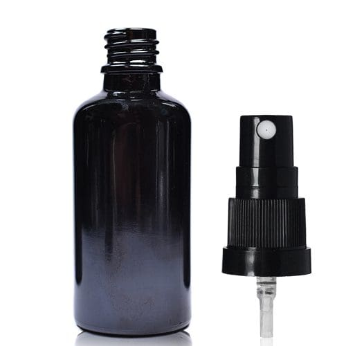 30ml Black Glass Spray Bottle - Ampulla Ltd - 0161 367 1414