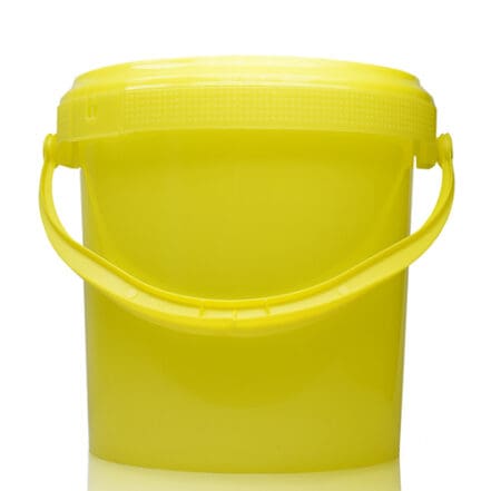 2.5L Yellow Bucket With Yellow Plastic Handle & T/E lid | Ampulla Ltd