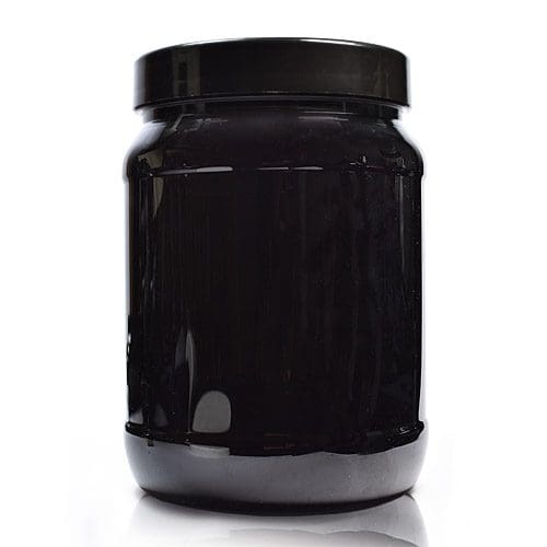 1500ml Black Plastic Jar With Induction Heat Seal Lid - Ampulla Ltd