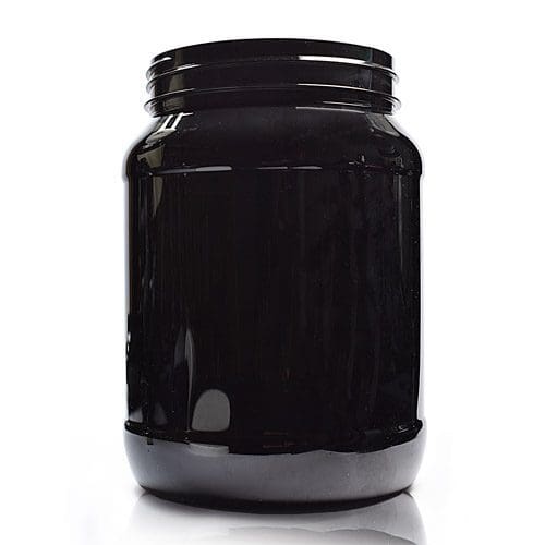 1500ml Black Plastic Power Packer Jar - Ampulla Ltd - 0161 367 1414