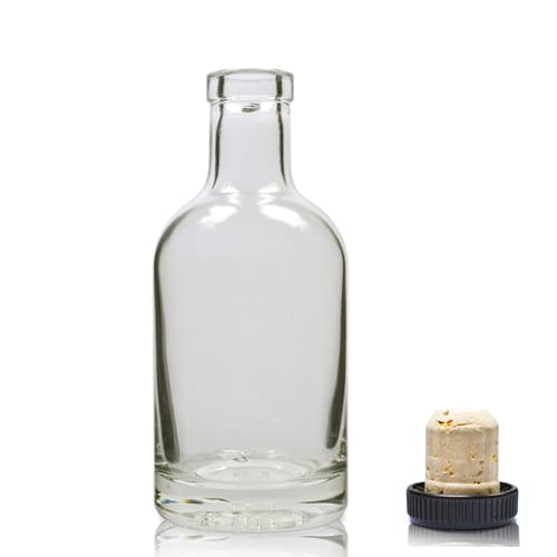 200ml Clear Glass Spirit Bottle Cork Ampulla LTD 0161 367 1414