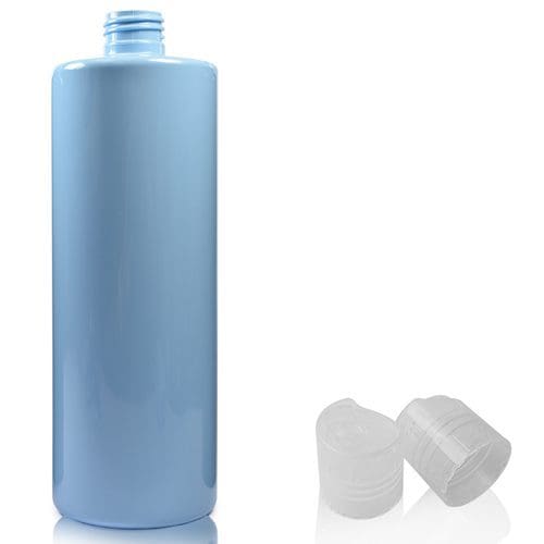 500ml Light Blue Plastic Bottle With Disc Top Cap - Ampulla Packaging