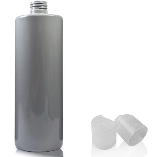 500ml Grey Plastic Bottle With Disc Top Cap - Ampulla Packaging