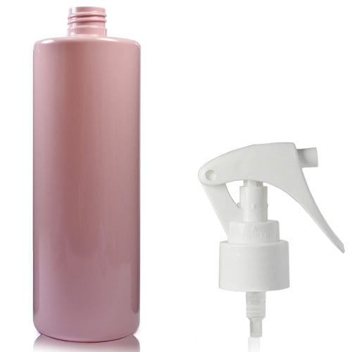 500ml Pink Plastic Bottle With Trigger Spray - Ampulla Ltd