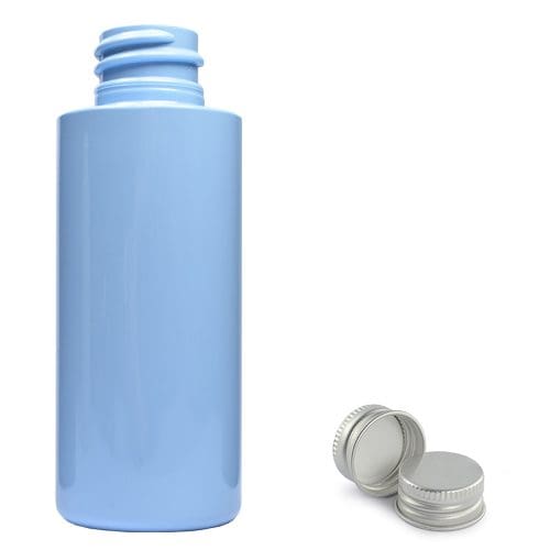 50ml Blue Plastic Bottle With Aluminium Cap - Ampulla Ltd