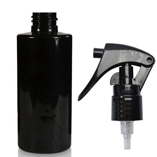 100ml Black Plastic Bottle With Trigger Spray - Ampulla Ltd