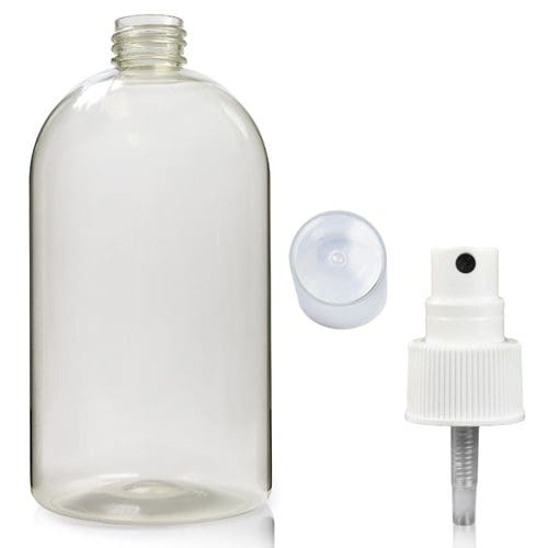 500ml rPET Boston Bottle With Atomiser - Plastic Packaging - Ampulla LTD