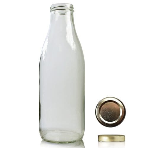 1000ml Glass Milk Bottle & Twist Off Cap - Ampulla - 0161 367 1414