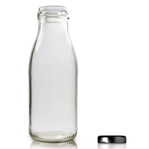 250ml Clear Glass Milk Bottle And Twist Off Lid Ampulla Packaging
