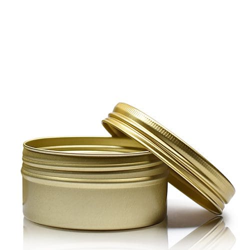 100ml Gold Aluminium Jar and Lid - Aluminium Container - Ampulla