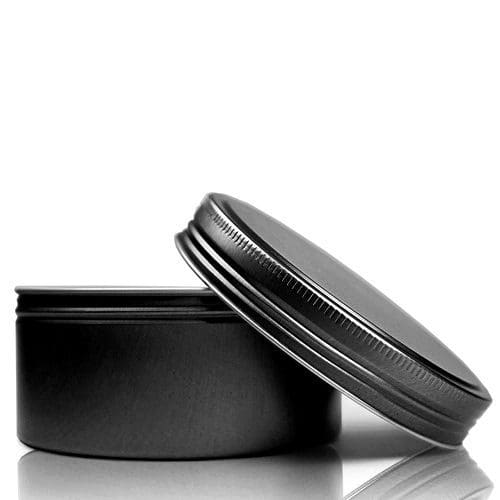 250ml Black Aluminium Jar and Lid - Ampulla