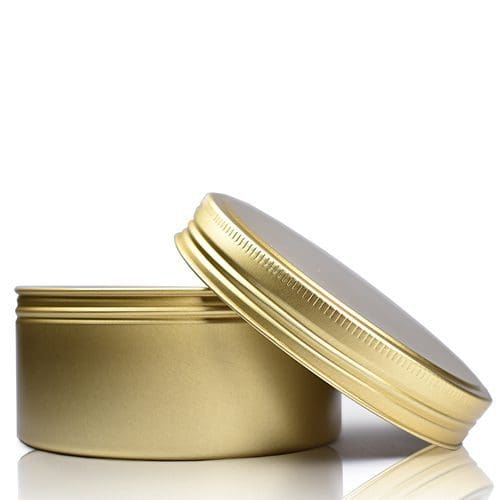 250ml Gold Aluminium Jar and Lid - Ampulla