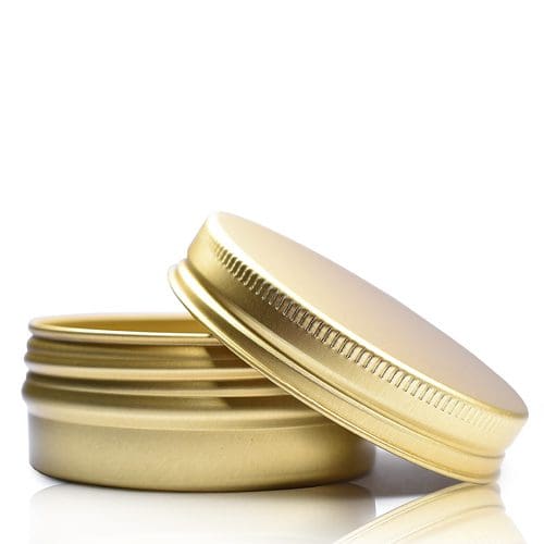 50ml Gold Aluminium Jar and Lid - Ampulla
