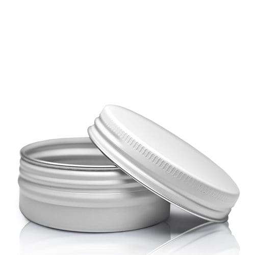 50ml White Aluminium Jar and Lid - Ampulla