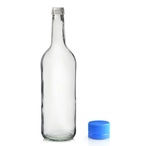 750ml Clear Glass Water Bottle With Screw Cap - Ampulla LTD