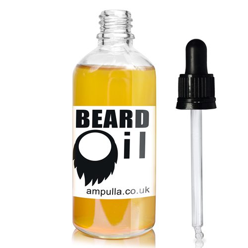 100ml Clear Beard Oil Bottle With Pipette | Ampulla Packaging