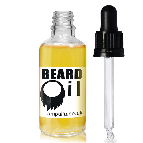 50ml Clear Beard Oil Bottle With Pipette | Ampulla Packaging