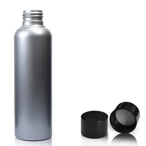 100ml Silver Plastic Bottle & Plastic Cap - Plastic Packaging - Ampulla