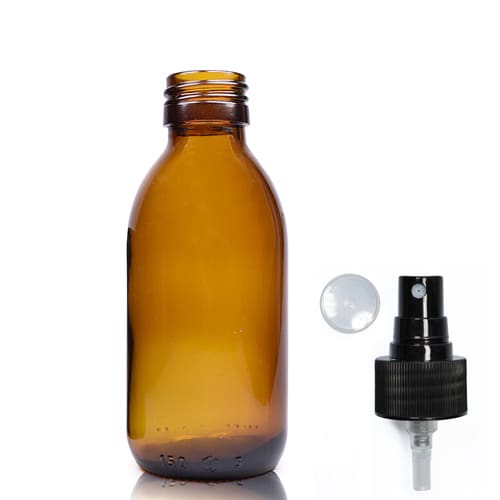 150ml Amber Glass Medicine Bottle With Atomiser Spray - Ampulla