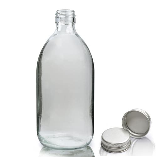 500ml Clear Glass Medicine Bottle With Aluminium Cap - Ampulla
