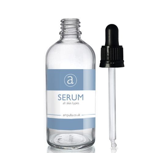 100ml Clear Glass Serum Bottle With Glass Pipette - Ampulla