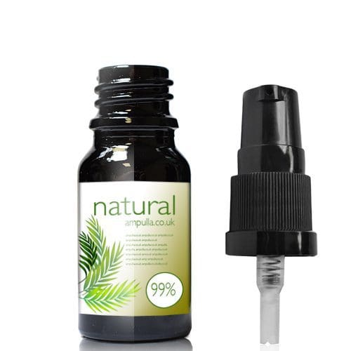 10ml Black Glass Essential Oil Bottle With Lotion Pump - Ampulla