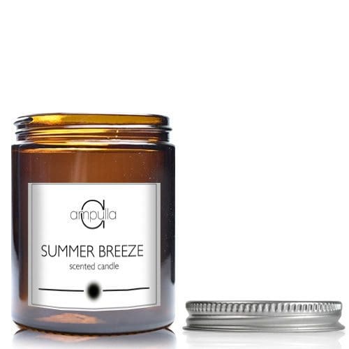 180ml Amber Glass Candle Jar With Aluminium Cap | Ampulla Ltd