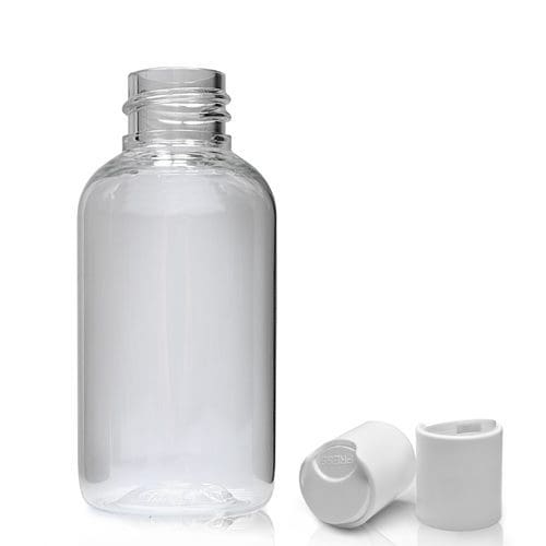 50ml PET Boston Bottle With Disc-Top Cap - Ampulla Packaging