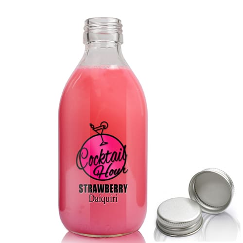 250ml Clear Glass Cocktail Bottle With Aluminium Cap - Ampulla