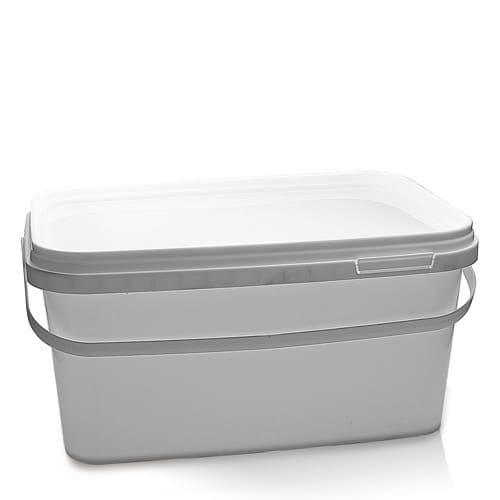 3.3L Plastic Rectangular Bucket With T/E Lid | Ampulla