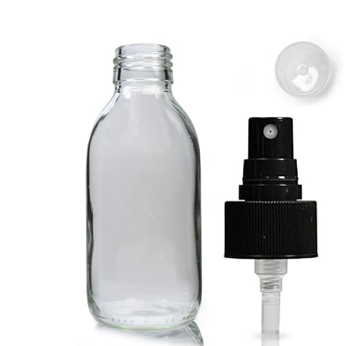 150ml Clear Glass Medicine Bottle With Atomiser Spray - Ampulla