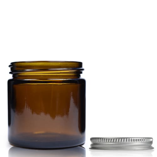 60ml Amber Glass Jar With Aluminium Lid - Ampulla Packaging Limited